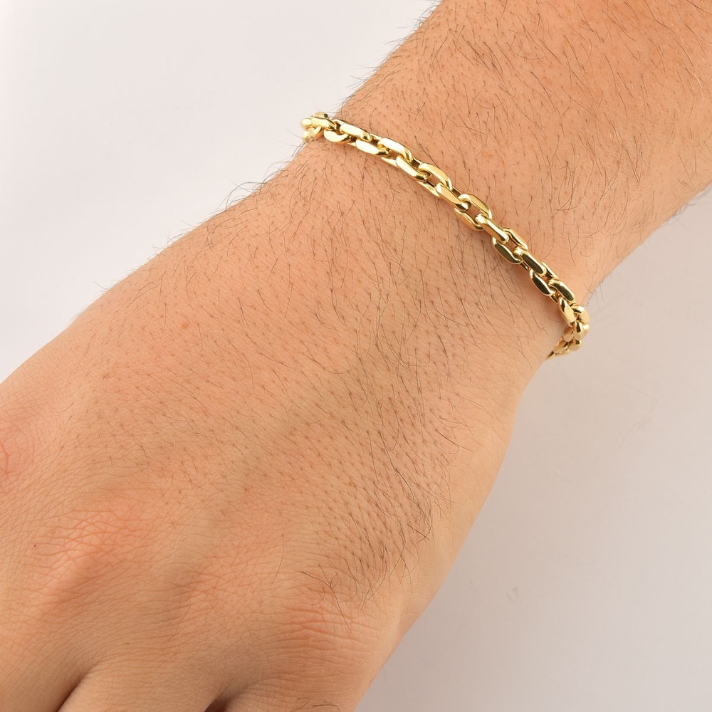 Pulseira de Ouro 18k Elo Cadeado com 8 gramas | Aqua Joias